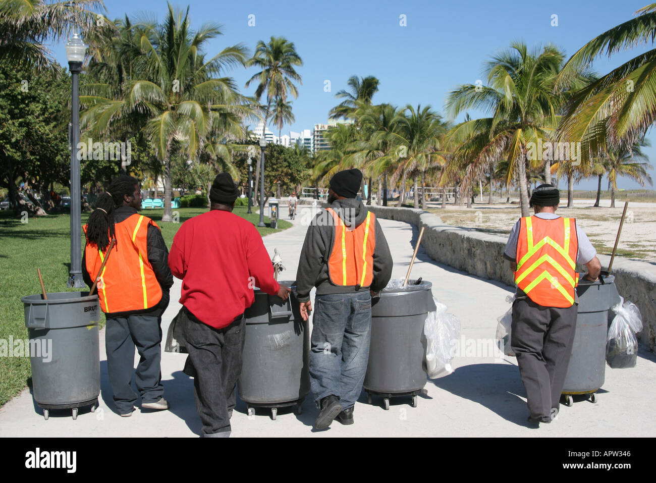 Florida miami beach ocean drive lummus park hi-res stock photography ...