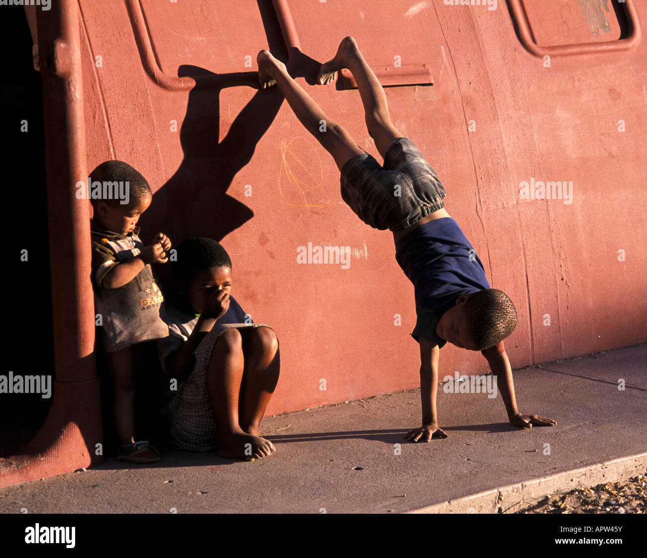 Bushman children in Den ui village Bushmanland Namibia Stock Photo - Alamy