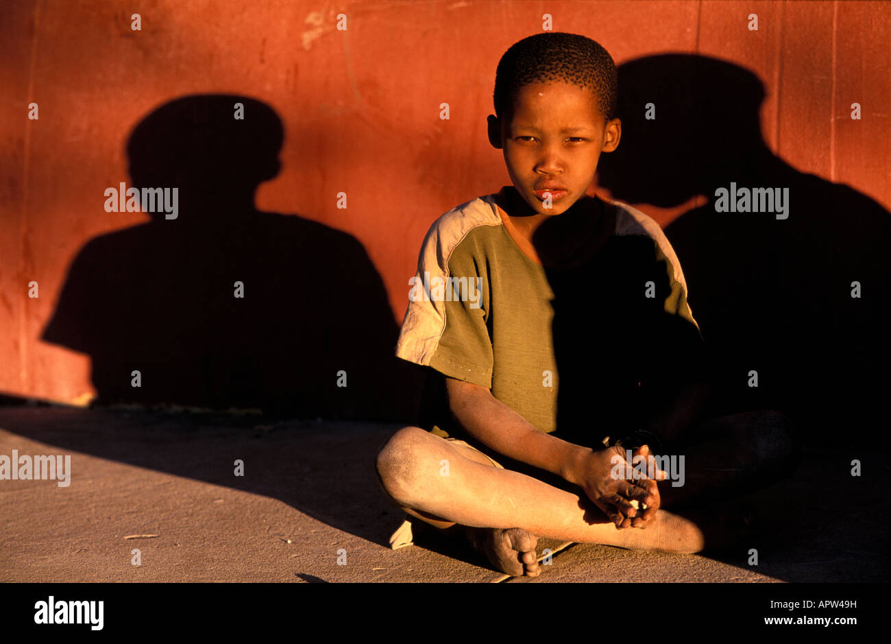 Bushman boy in Den ui village Bushmanland Namibia Stock Photo - Alamy