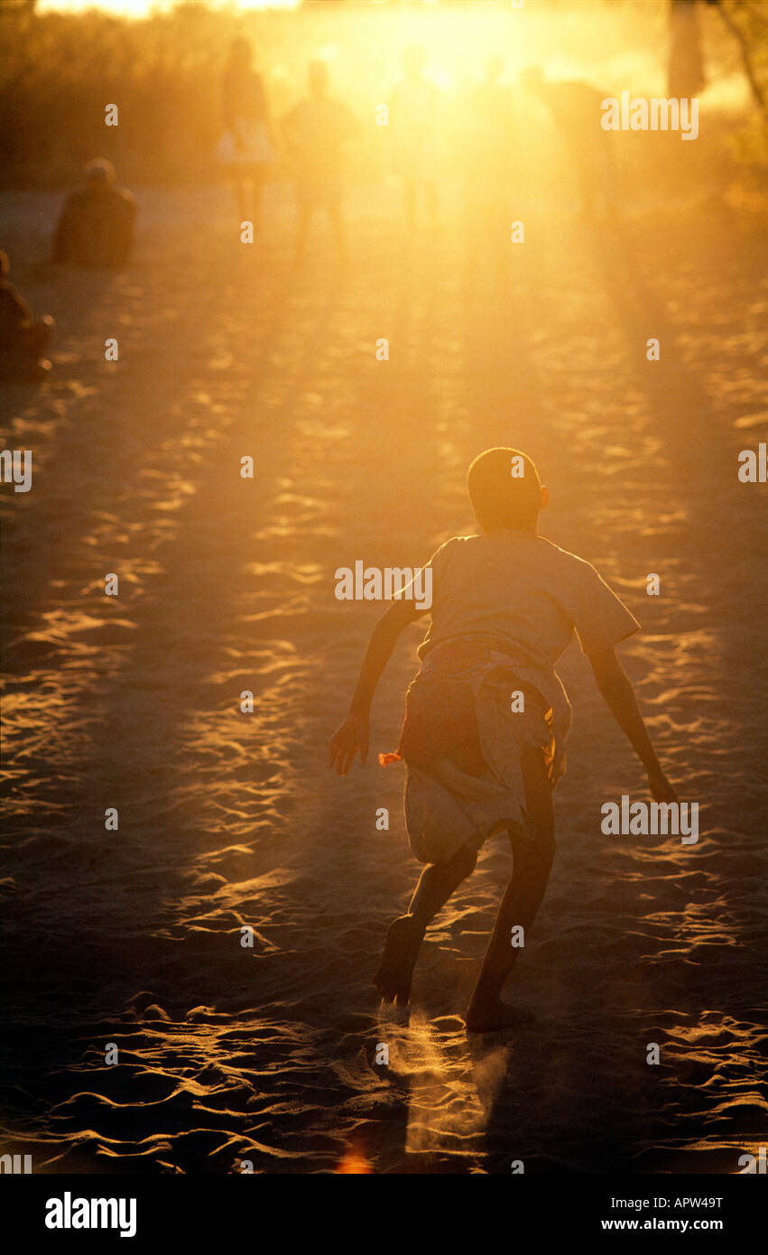 Bushman children playing in the sand Den ui village Bushmanland Namibia ...