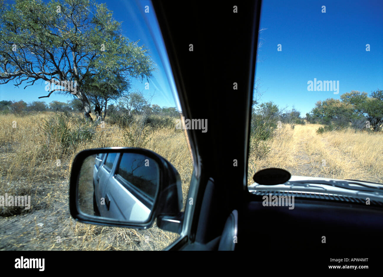 View from car driving through Bushmanland Namibia Stock Photo - Alamy