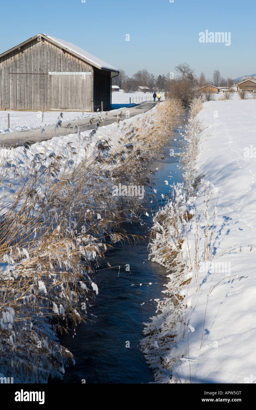 Winter landscape, between Altstaedten and Fischen Oberallgaeu Bavaria ...