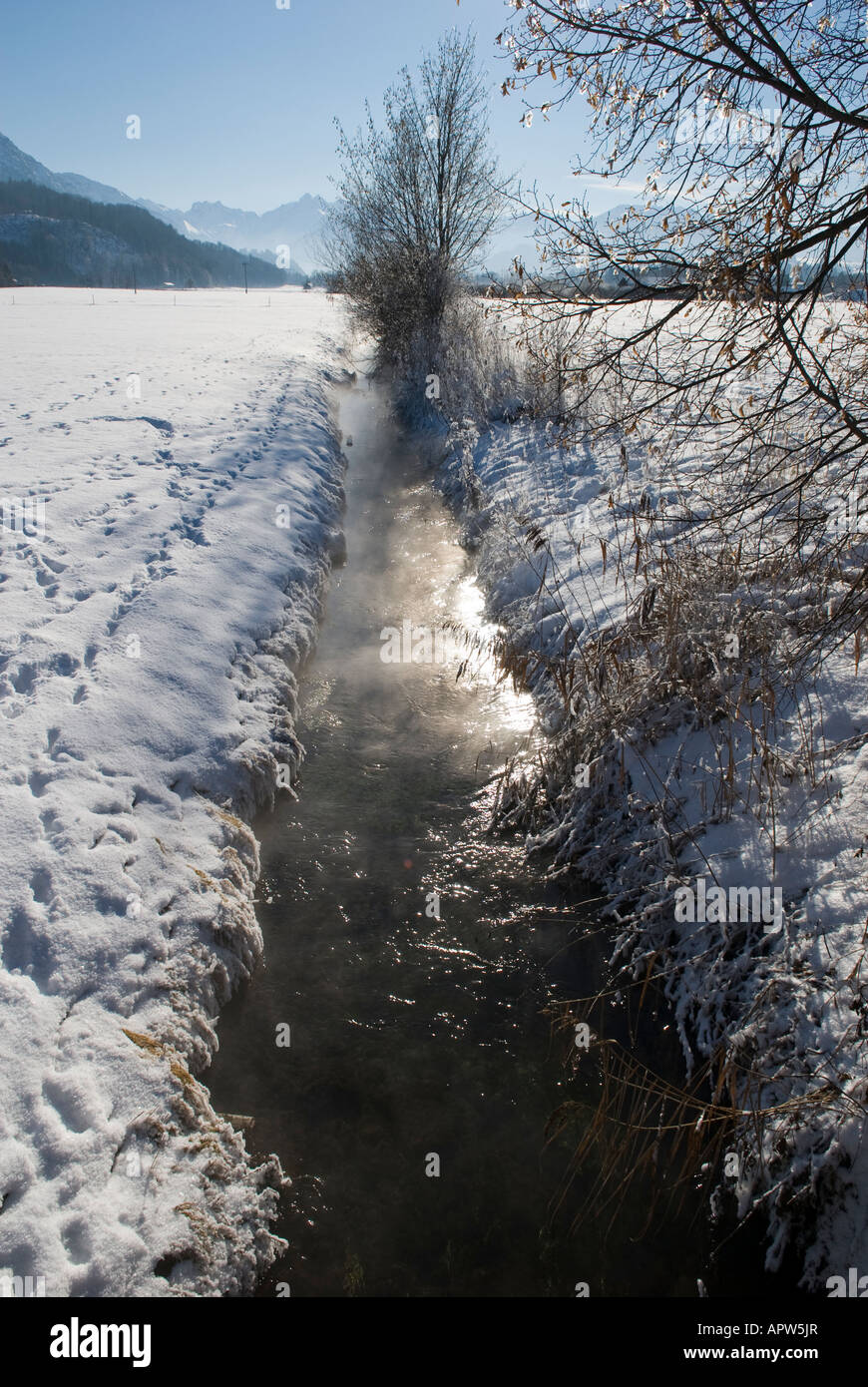 Winter landscape, between Altstaedten and Fischen Oberallgaeu Bavaria ...