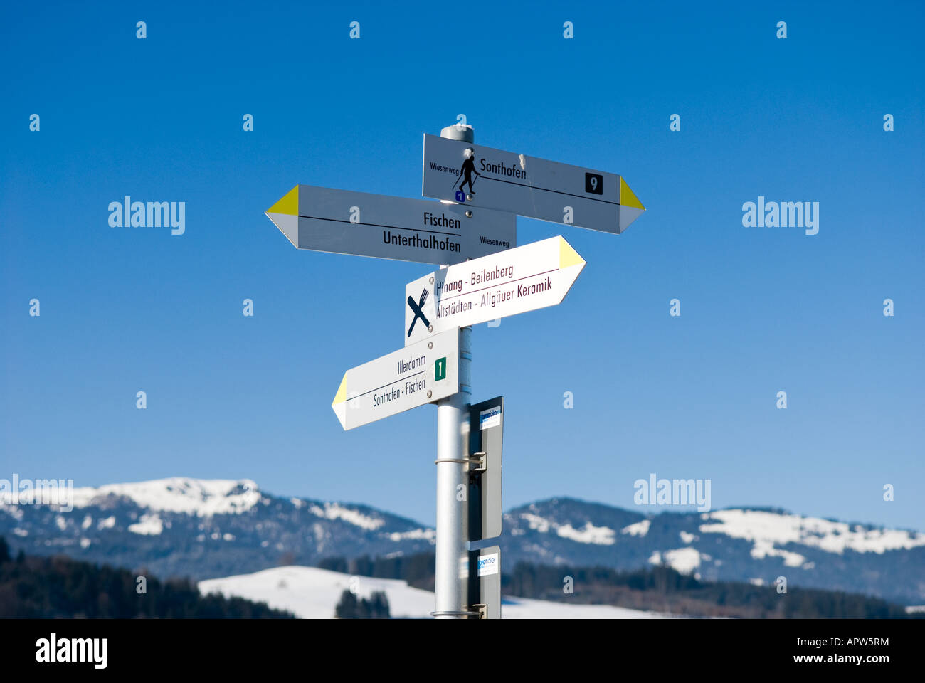 Winter landscape, between Altstaedten and Fischen Oberallgaeu Bavaria ...
