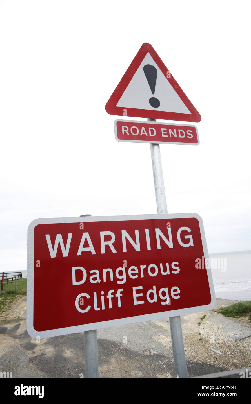 Danger warning sign coastal erosion hi-res stock photography and images ...