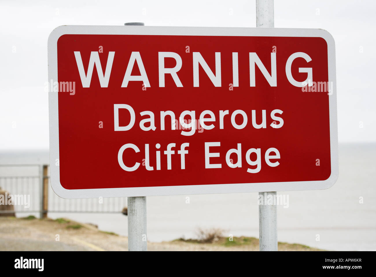 Danger warning sign coastal erosion hi-res stock photography and images ...
