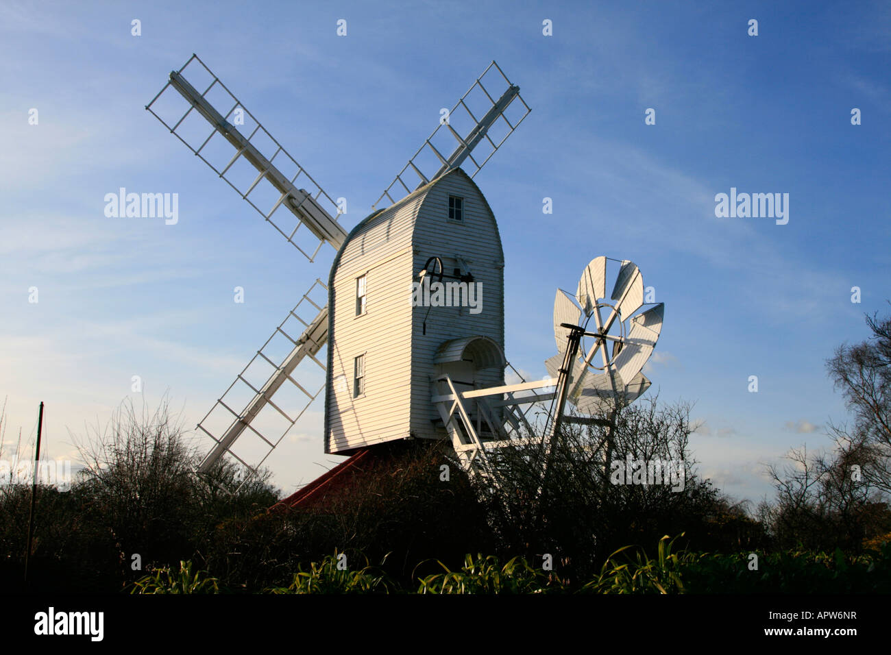 post mill windmill cornmill thorpeness suffolk AONB england uk gb Stock ...