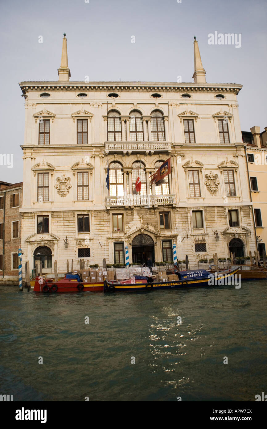 Old Palazzo building on the Grand Canal from the water bus, the ...
