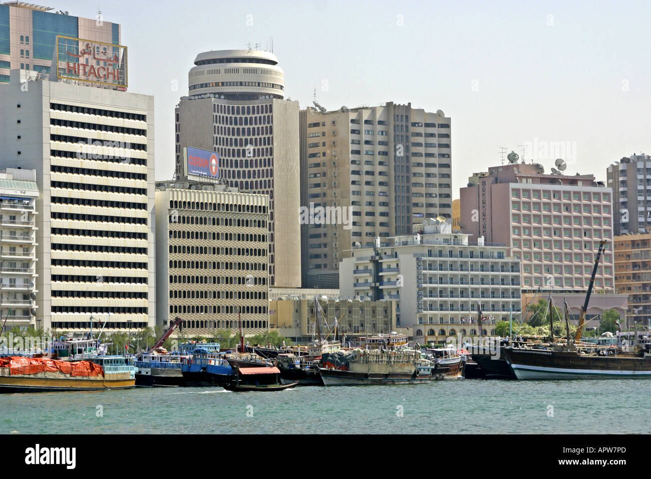 tower blocks at Dubai Creek, United Arab Emirates, Dubai Stock Photo ...