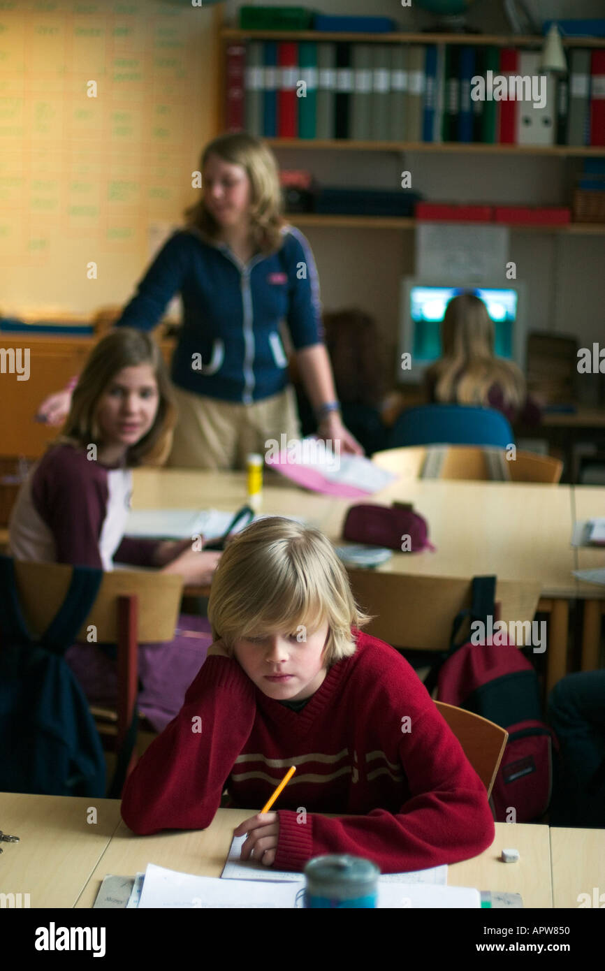 Lesson in classroom Stock Photo - Alamy