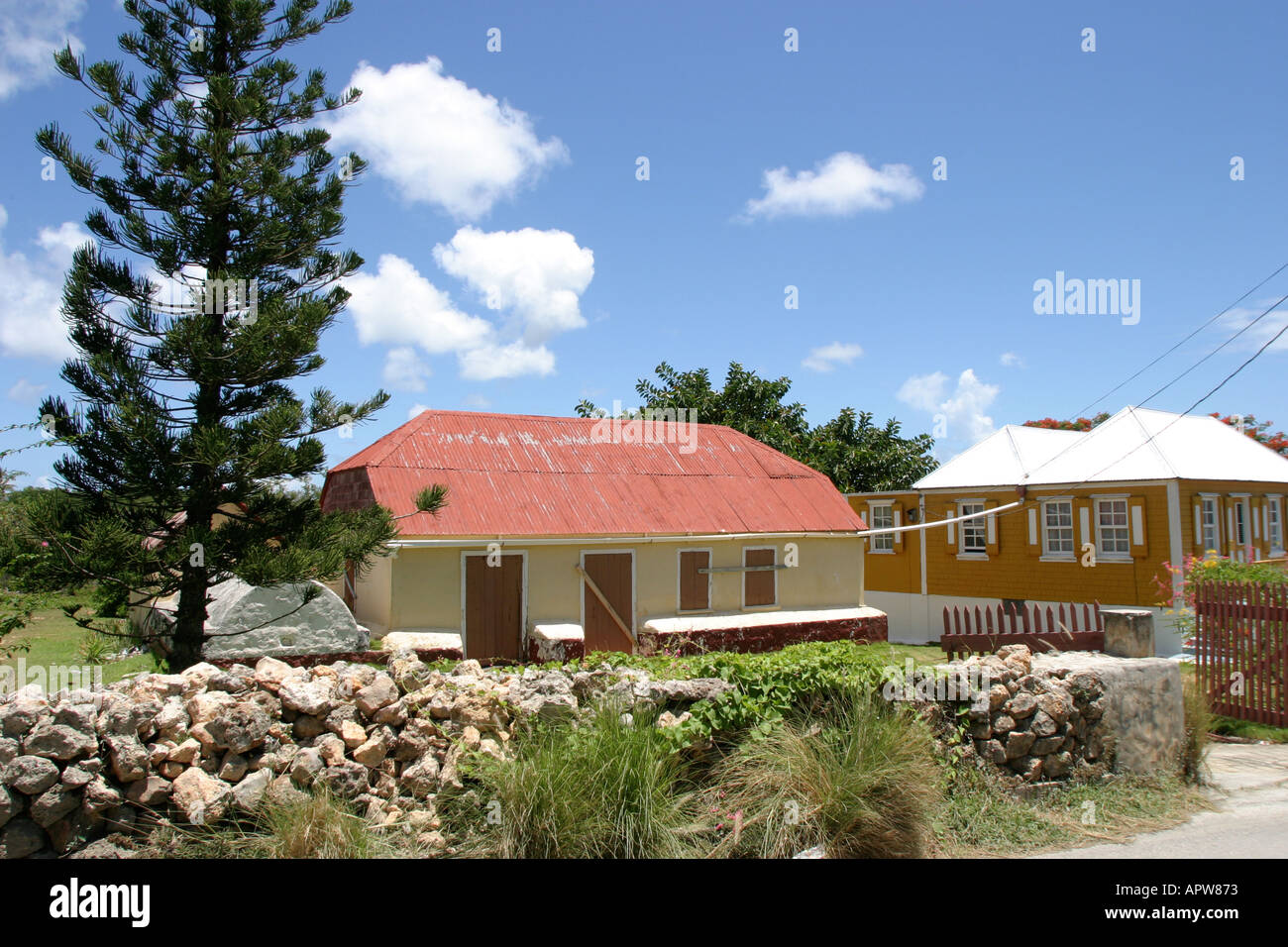 Colourfull corrugated shack on the Caribbean Island of Anguilla in the ...