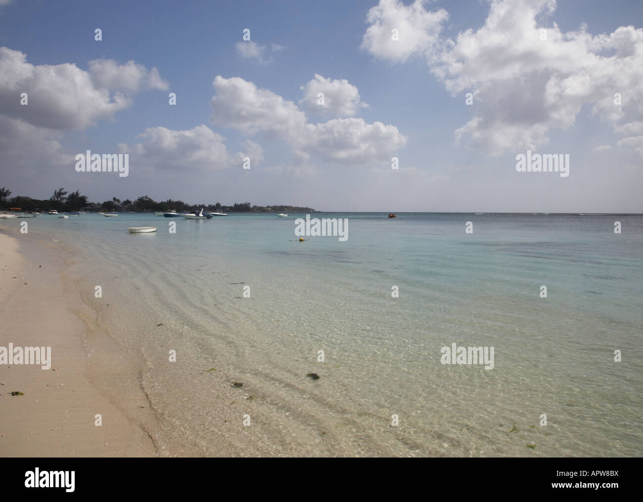 A Sandy Beach in Mauritius Stock Photo - Alamy