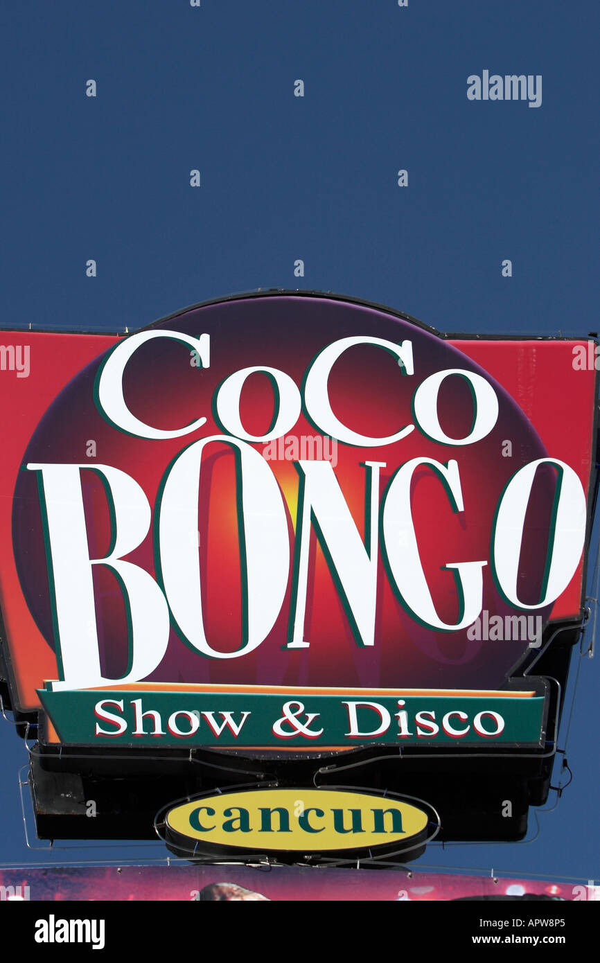 Coco Bongo nightclub show and disco neon sign Cancun Mexico Stock Photo ...