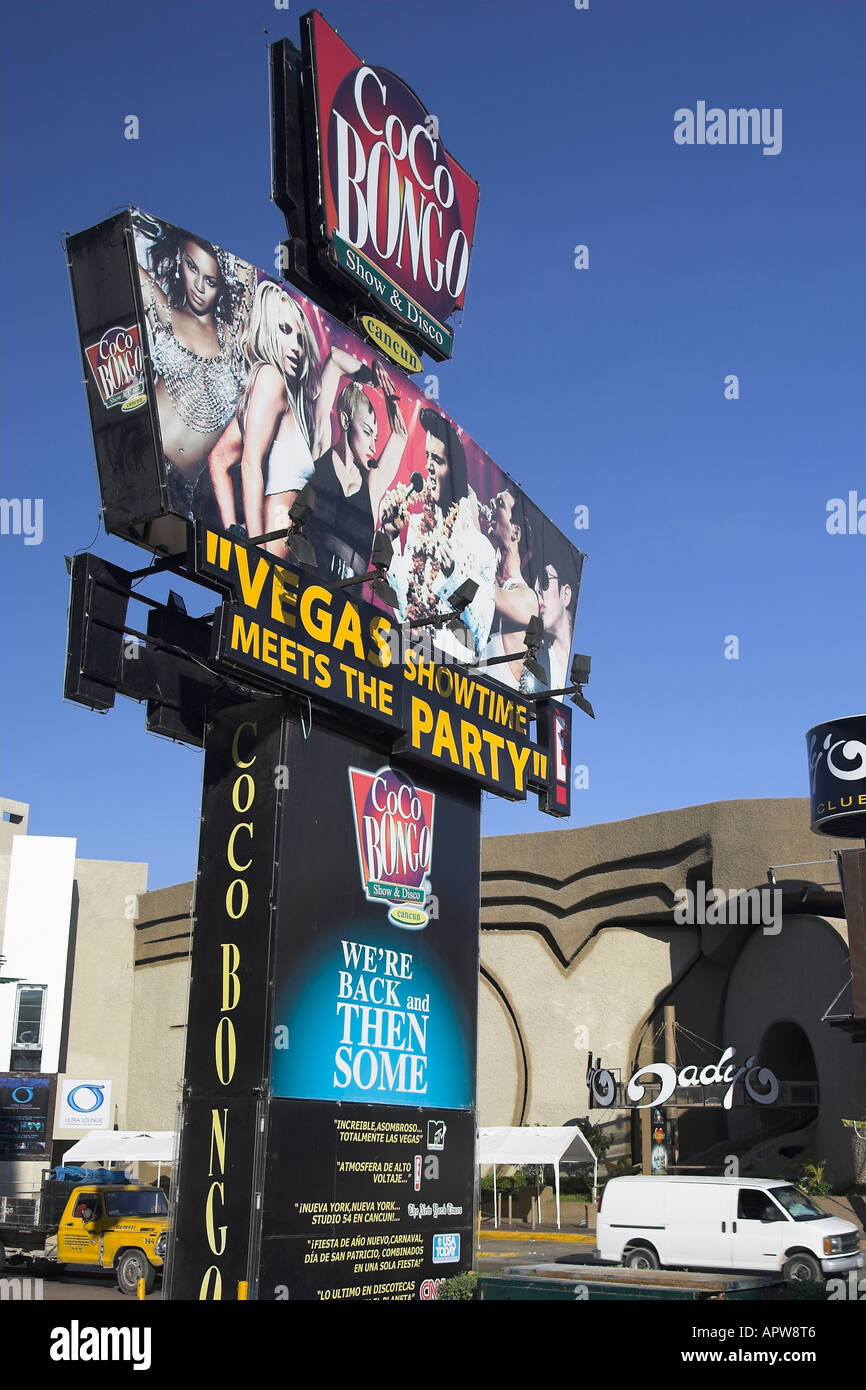 Coco Bongo nightclub show and disco neon sign Cancun Mexico Stock Photo ...