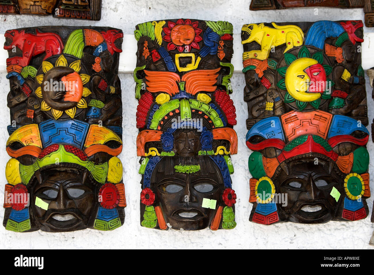 Indian masks Chichen Itza Yucatan Mexico Stock Photo - Alamy