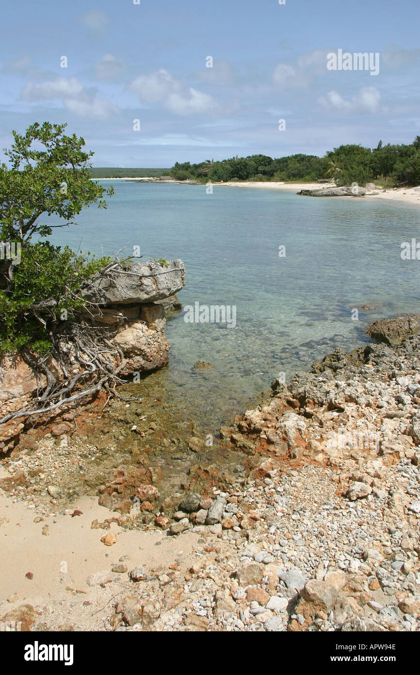 Rock beach on the shore of the Island of Anguilla in The Caribbean ...