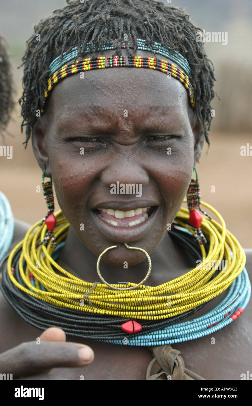 young Toposa woman with scars, Sudan Stock Photo - Alamy