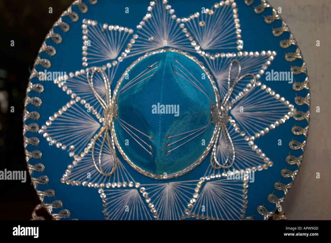Decorated blue sombrero Mexico Stock Photo - Alamy