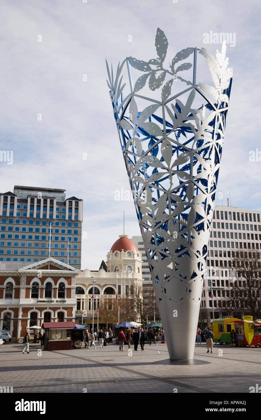 "Cathedral Square" in city centre with The Chalice modern steel ...