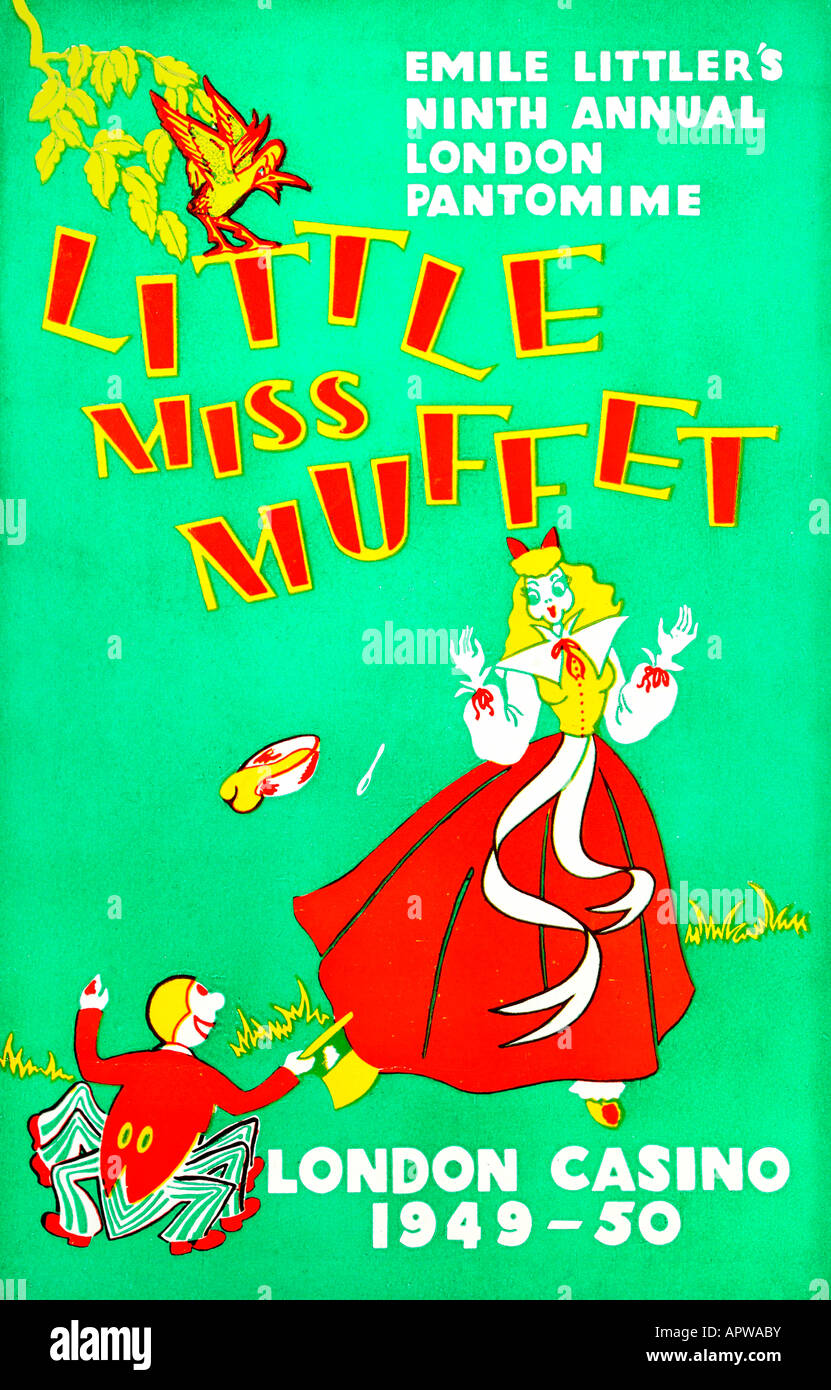 Pantomime Programme Little Miss Muffet 1949-1950 For Editorial Use Only ...
