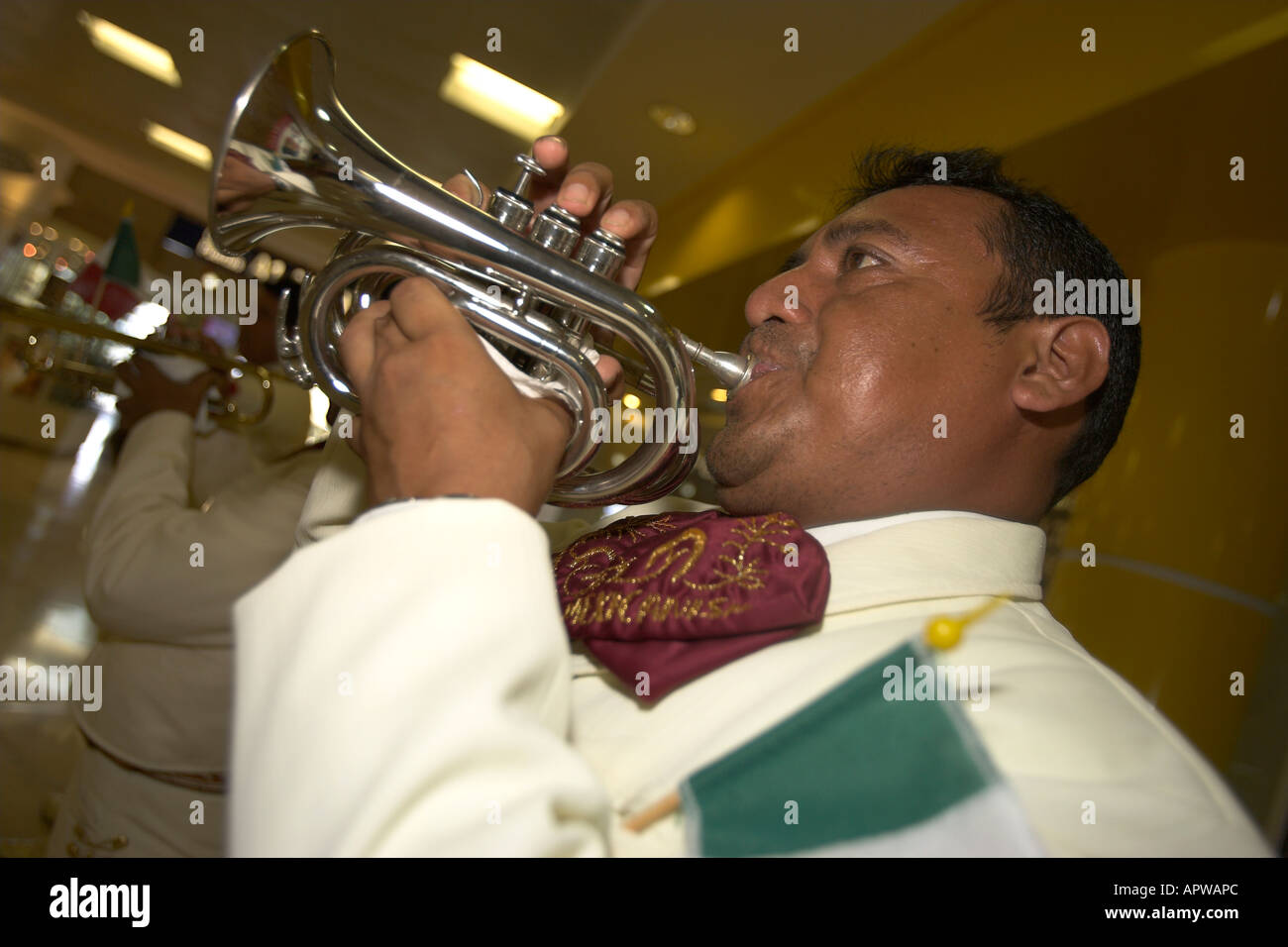 Mariachi plays trumpet Cancun Mexico Stock Photo - Alamy