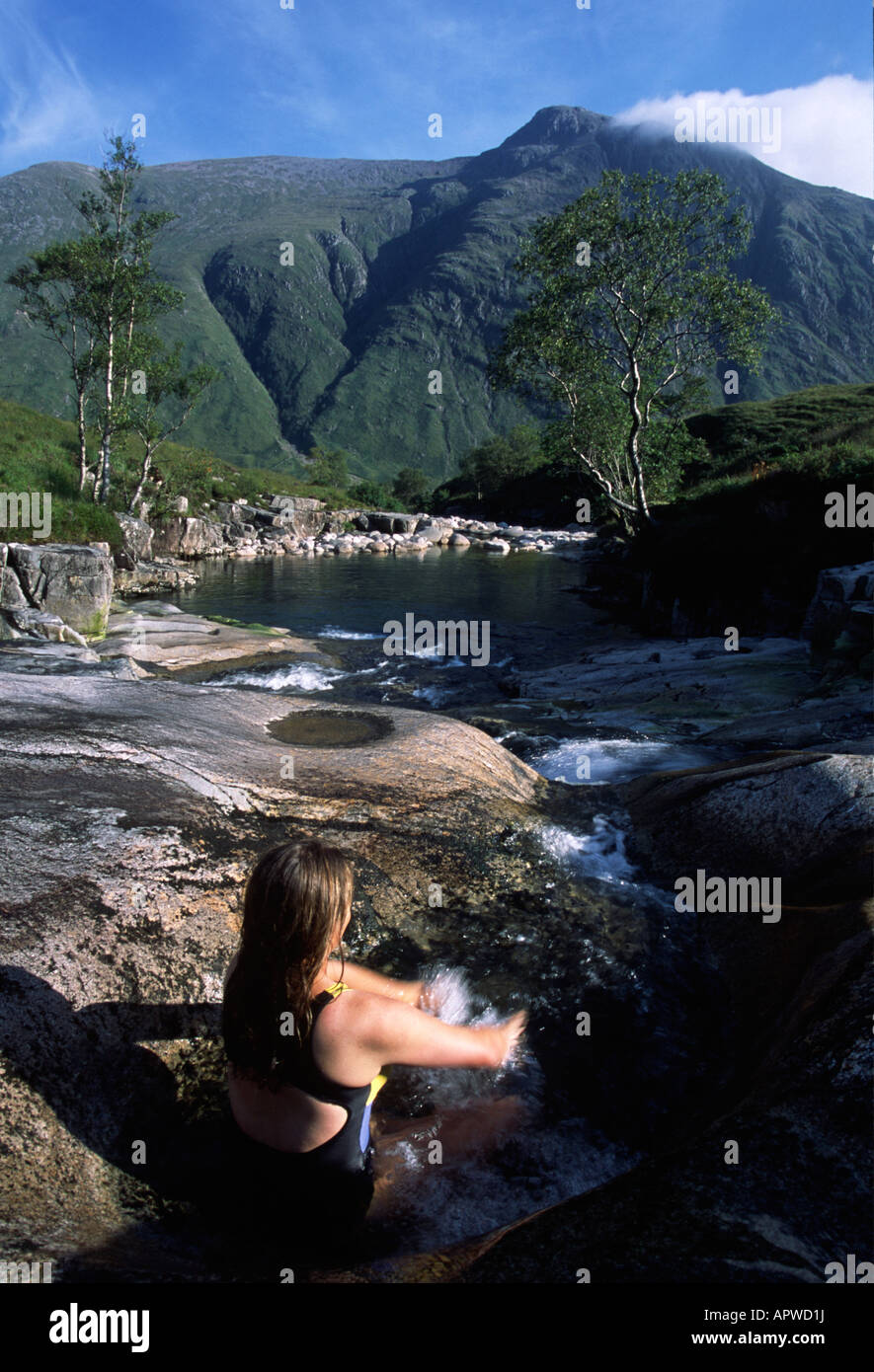 Woman bathing in stream scotland hi-res stock photography and images ...