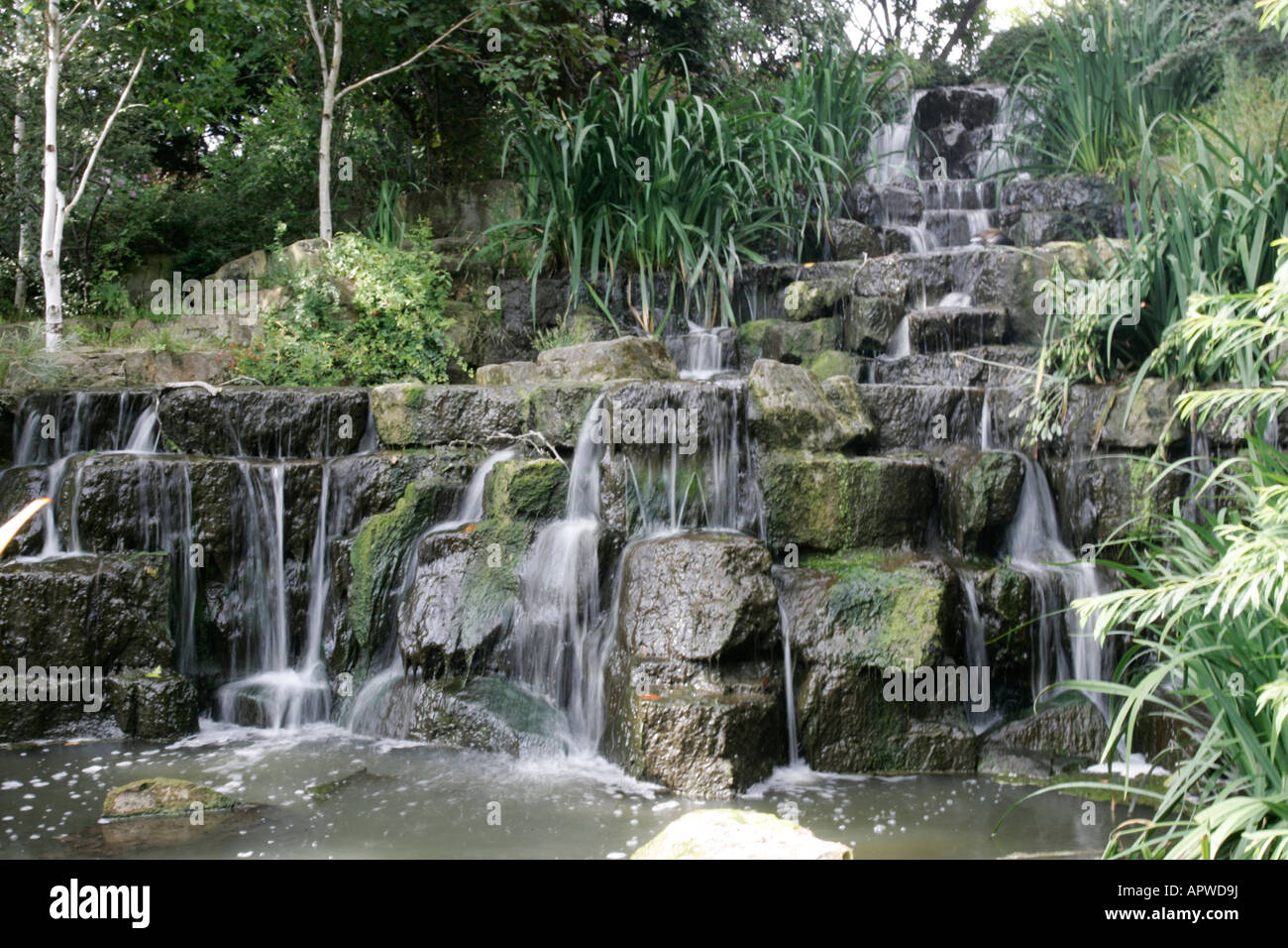 small stone water fall Stock Photo - Alamy