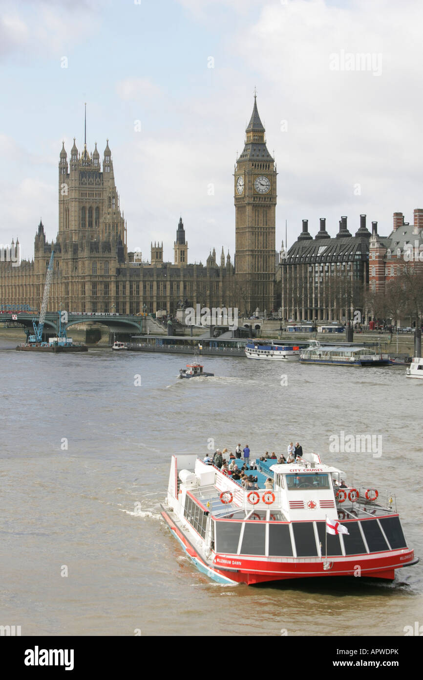Tour boat on the River Thames Stock Photo - Alamy
