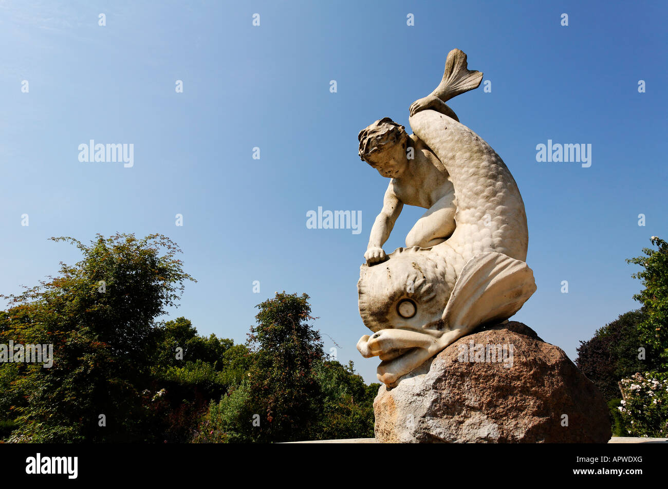 Boy and Dolphin sculpture by Alexander Munro Hyde Park London UK Stock ...
