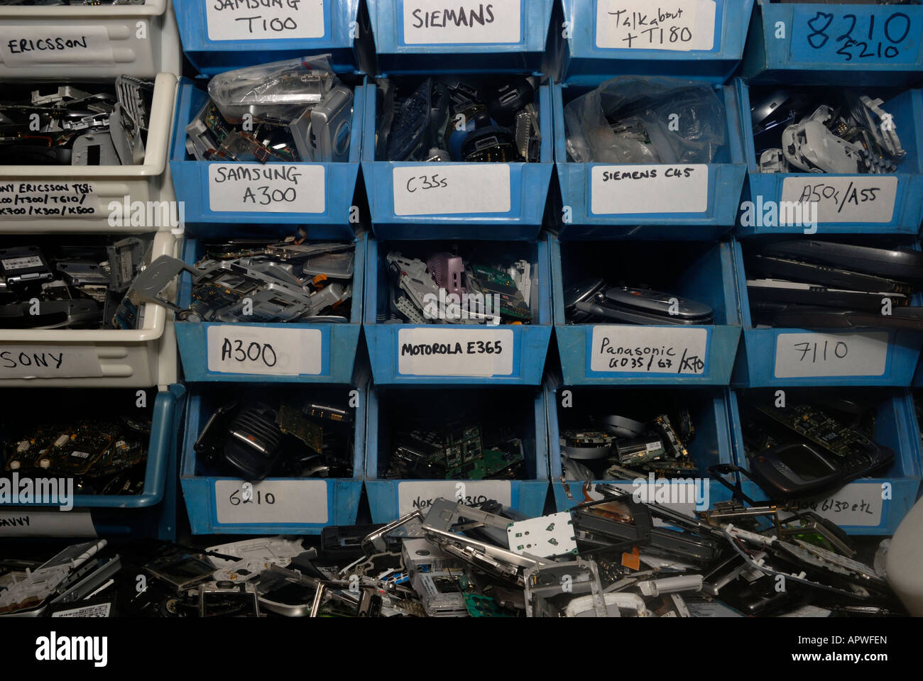 Mobile phone parts sorted for spares Stock Photo - Alamy