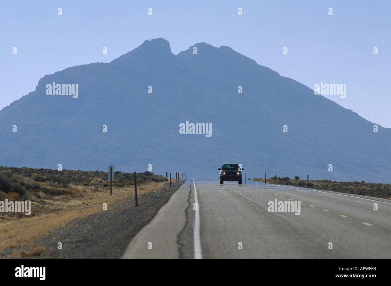 Cars travel on highway 318 in Nevada Stock Photo - Alamy