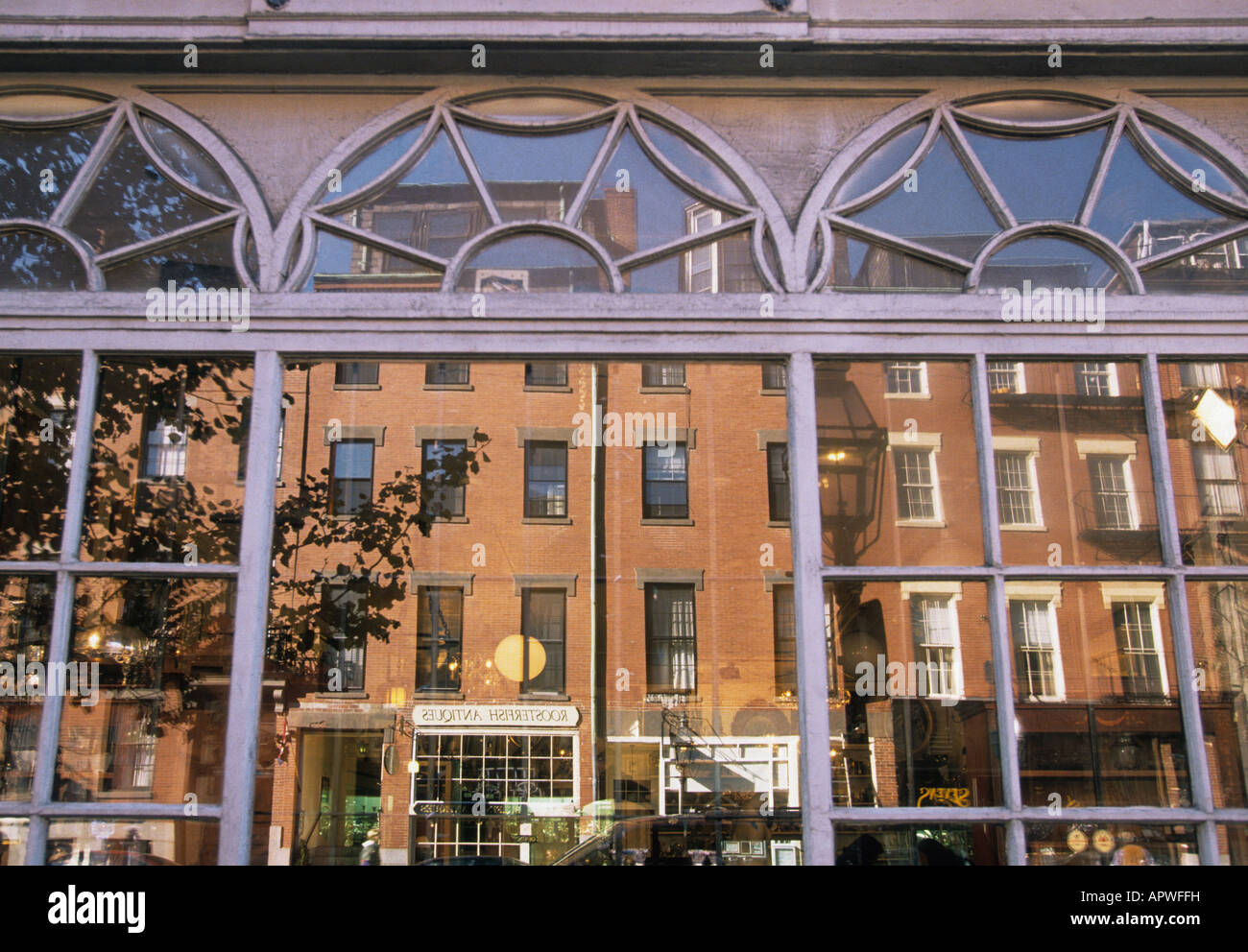 Boston Massachusetts Beacon Hill Charles Street Buildings Reflected ...