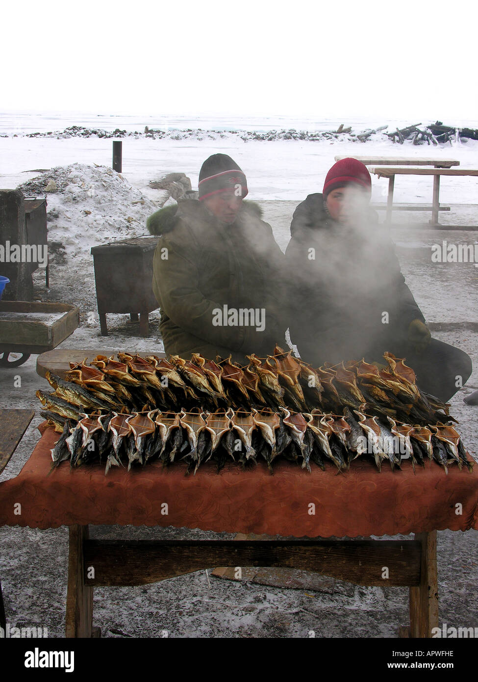 Fish market Lake Baikal Russia Stock Photo - Alamy