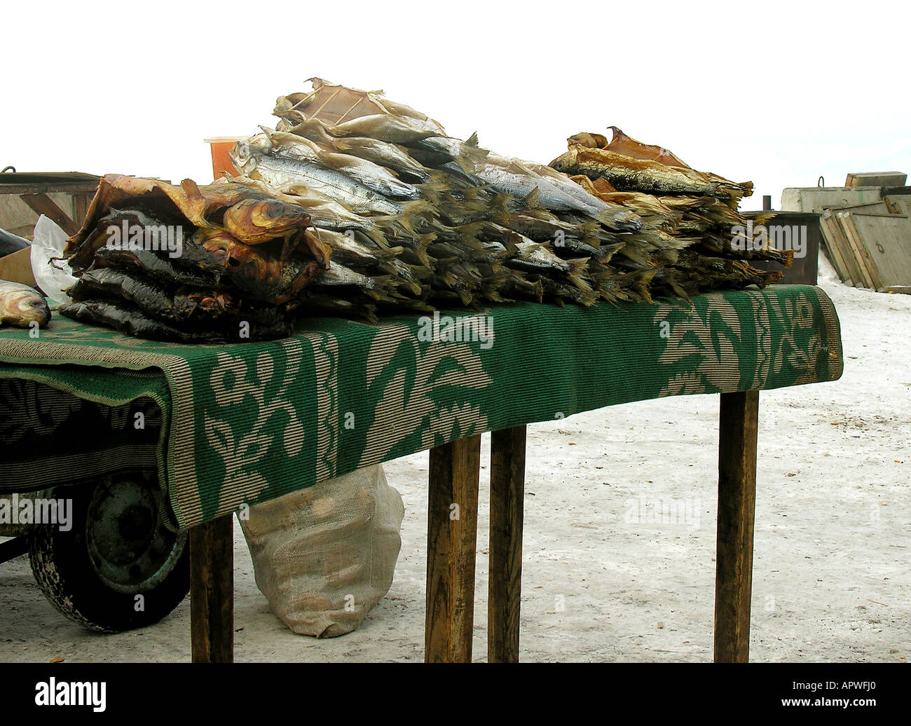 Fish market Lake Baikal Russia Stock Photo - Alamy