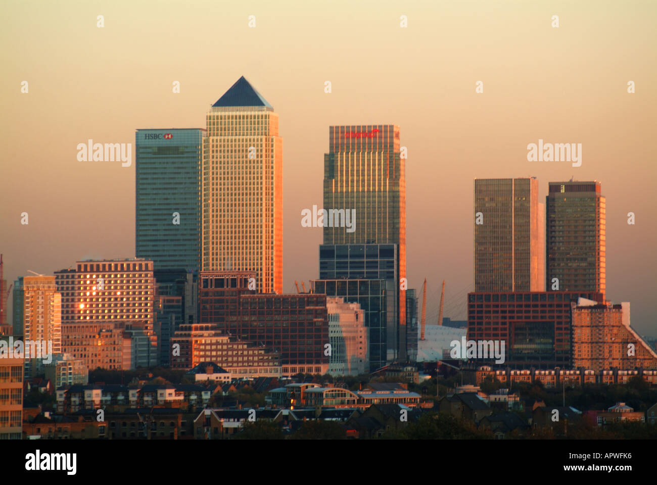 London Docklands Canary Wharf cityscape skyline landmark modern ...