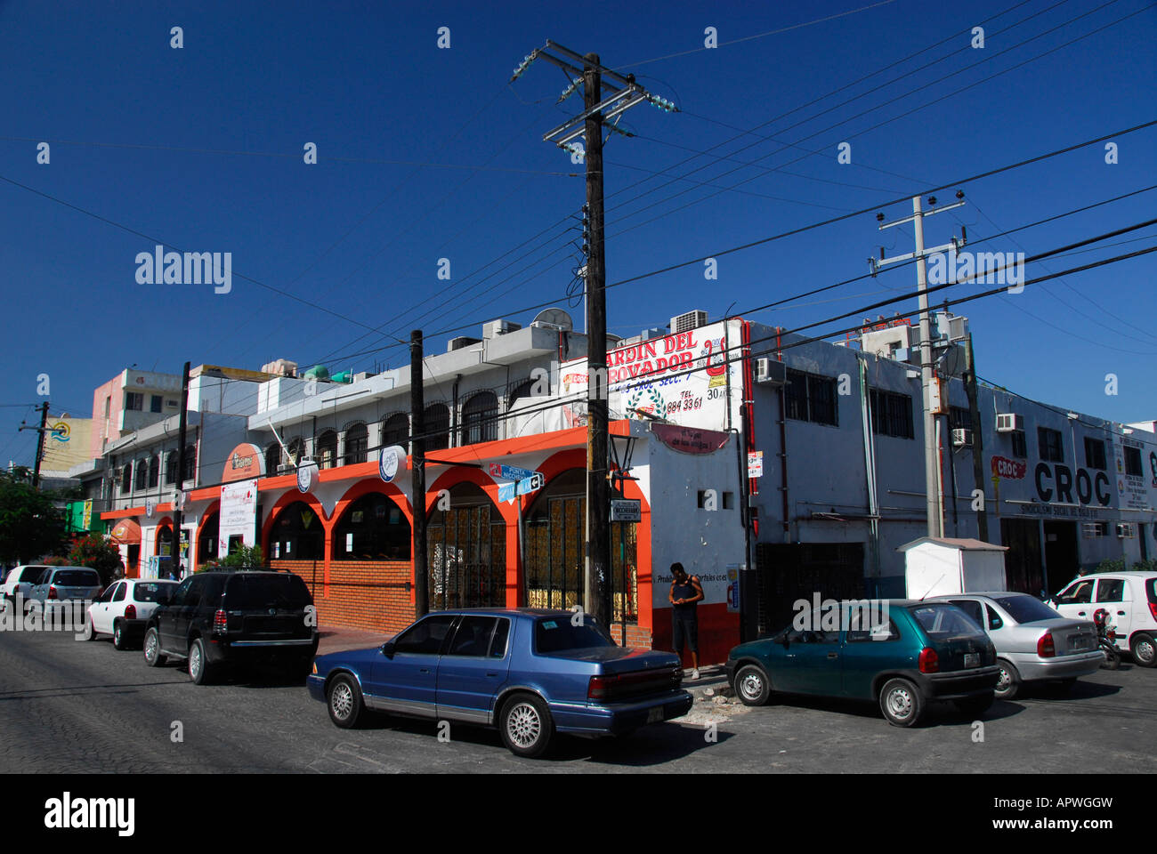Street in Cancun centre, Quintana Roo state, Mexico Stock Photo - Alamy