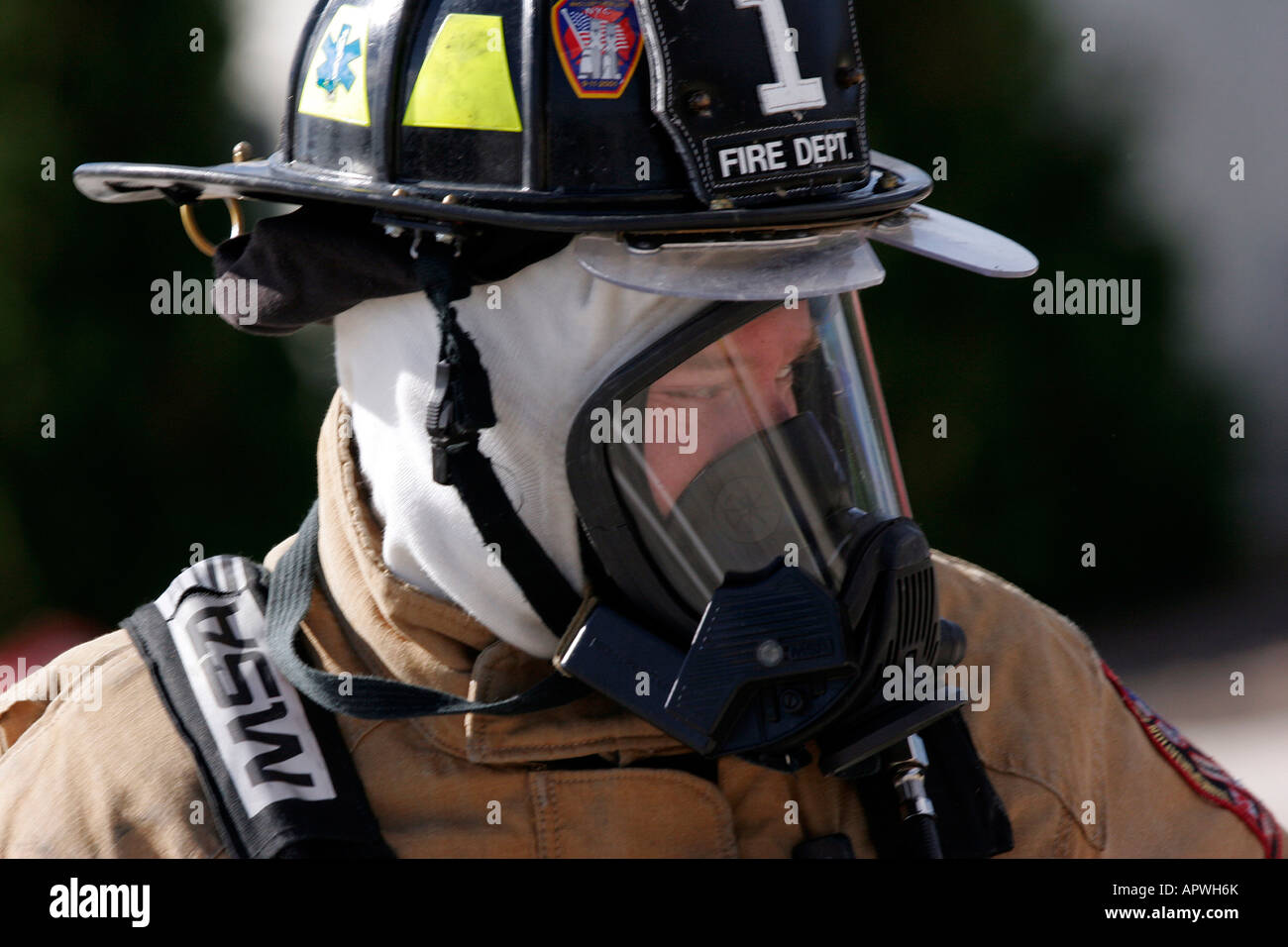 A firefighter in gear Stock Photo - Alamy