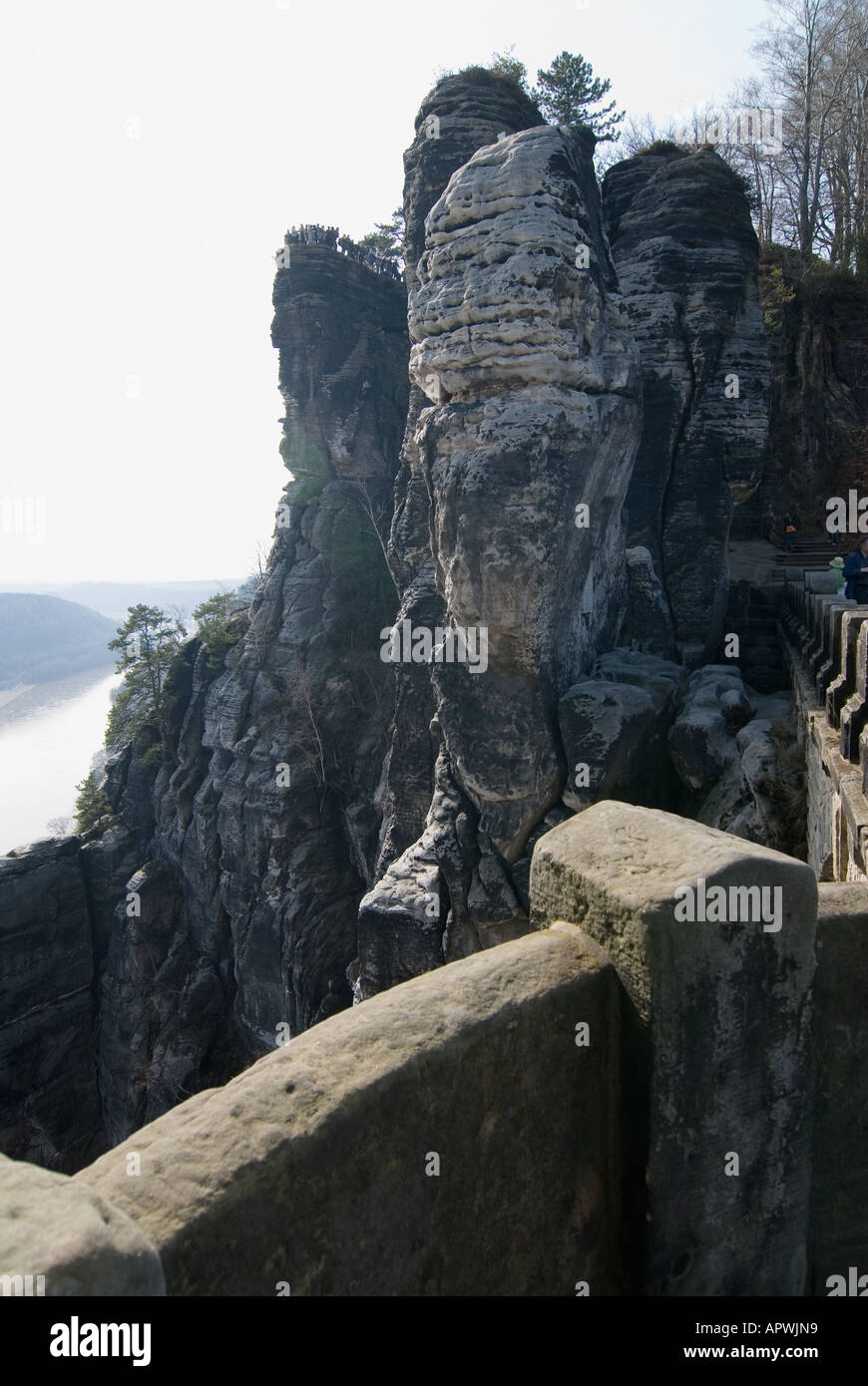 Bastei sandstone rocks Germany Saxony Stock Photo - Alamy