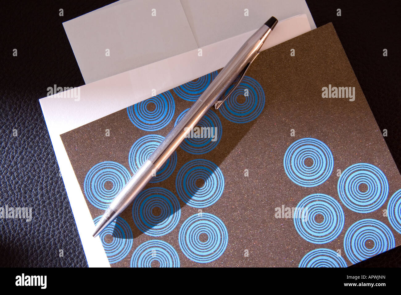 Pen on greeting card Stock Photo - Alamy