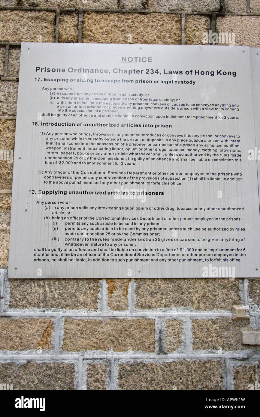 Victoria Prison Hollywood Road Central Hong Kong Stock Photo - Alamy