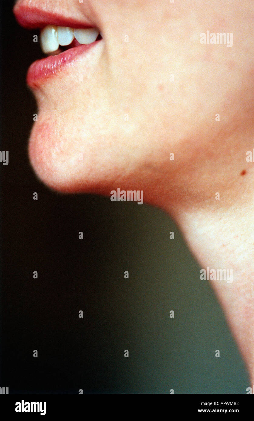 Profiled female chin Stock Photo - Alamy