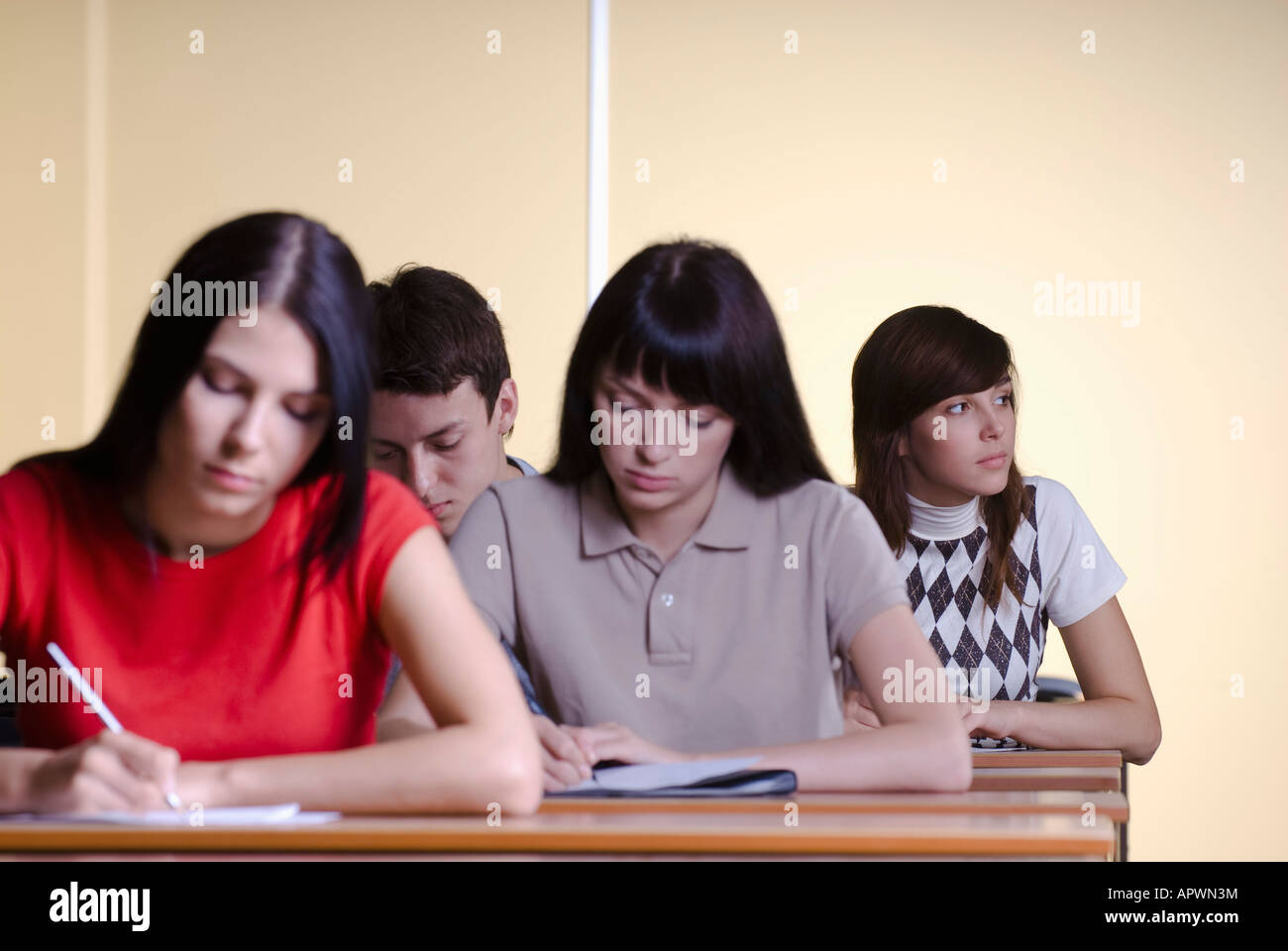 female student day-dreaming during school seminar Stock Photo - Alamy