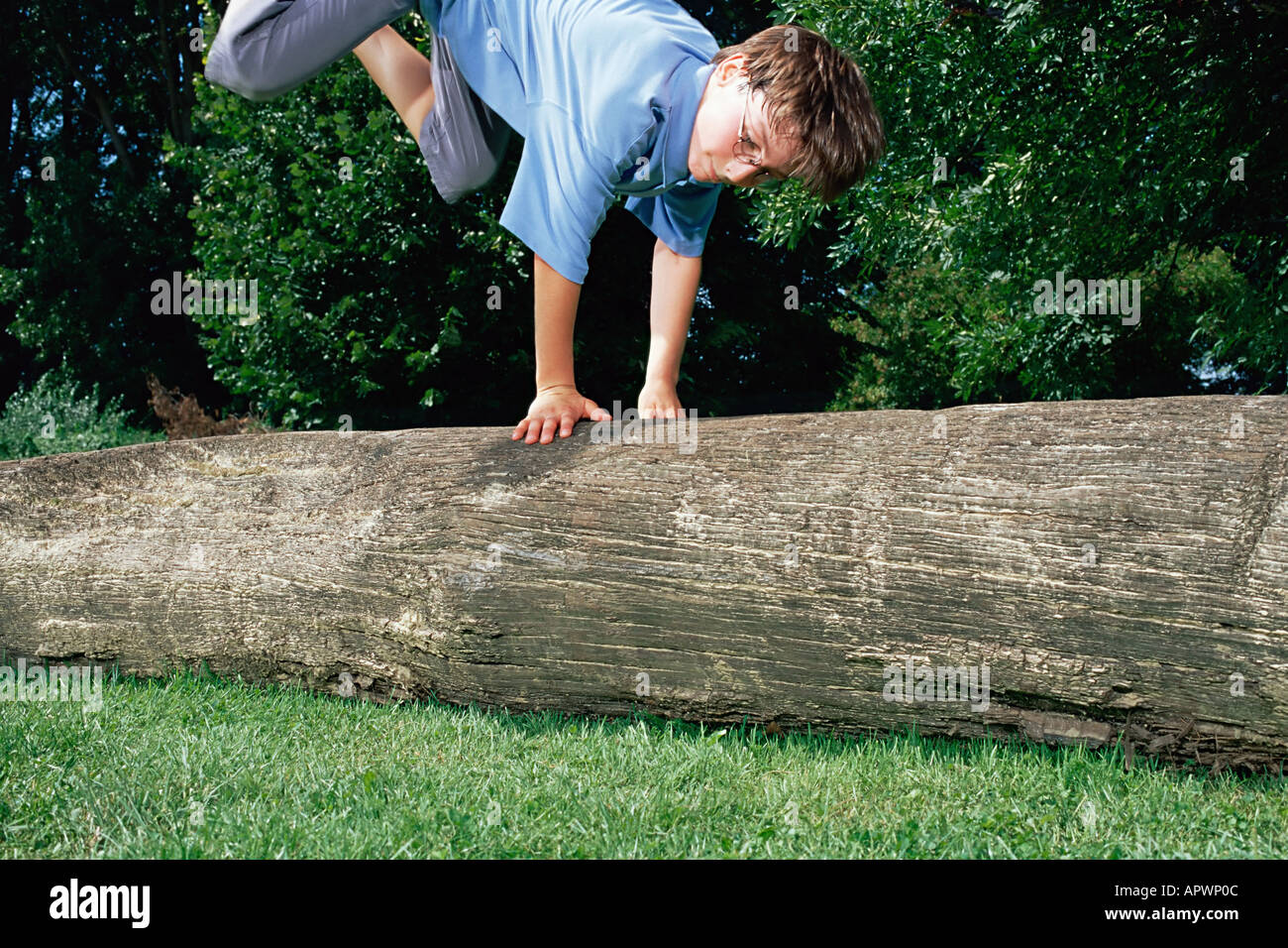 Jumping over log hi-res stock photography and images - Alamy