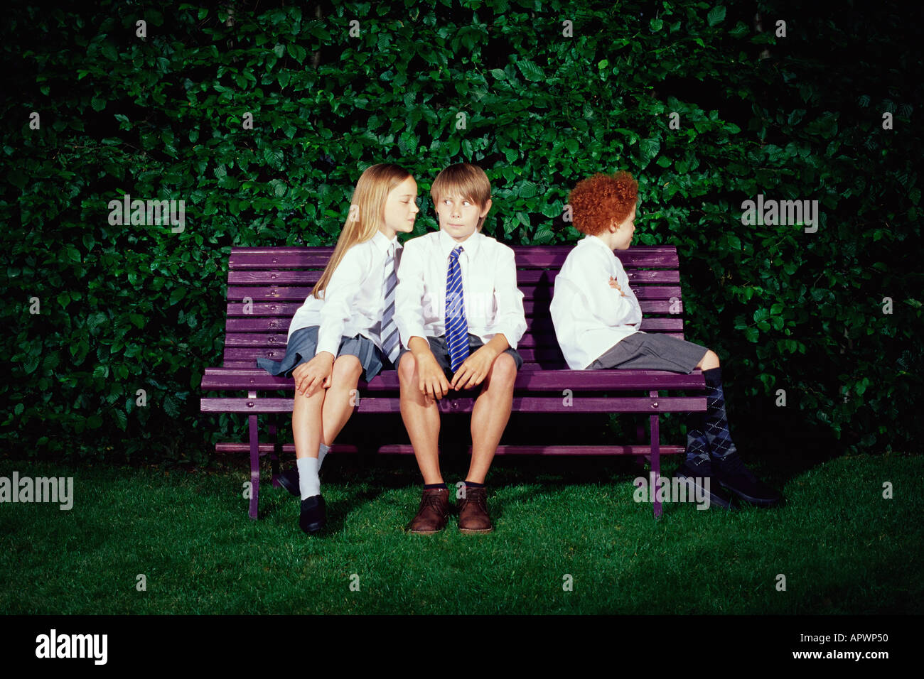 Girl separate from other children Stock Photo - Alamy