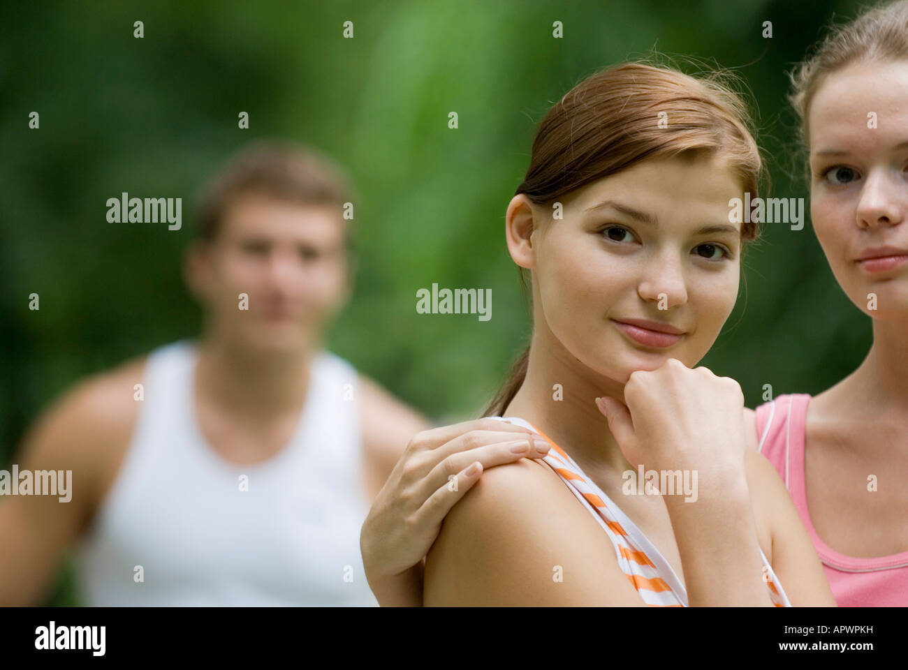 headshot of young woman and friend Stock Photo - Alamy