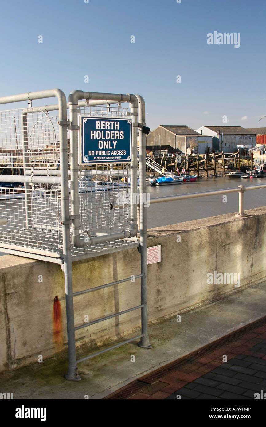Sign permitting access to Berth Holders only on River Arun at ...