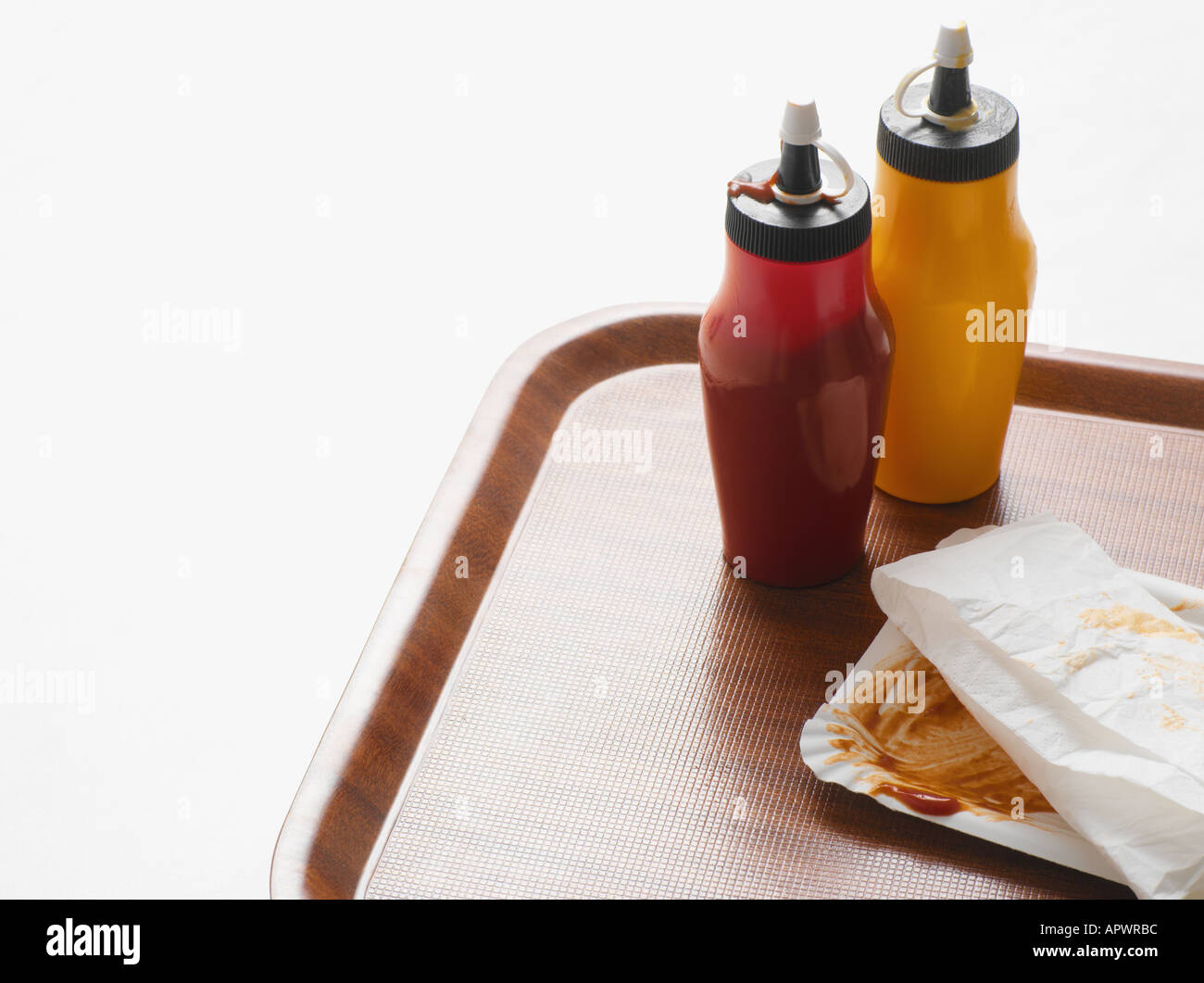 Fast food leftovers on a tray Stock Photo - Alamy