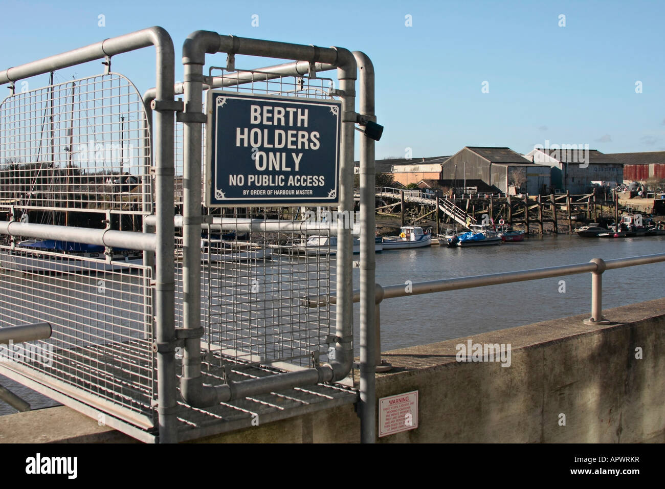 Sign permitting access to Berth Holders only on River Arun at ...