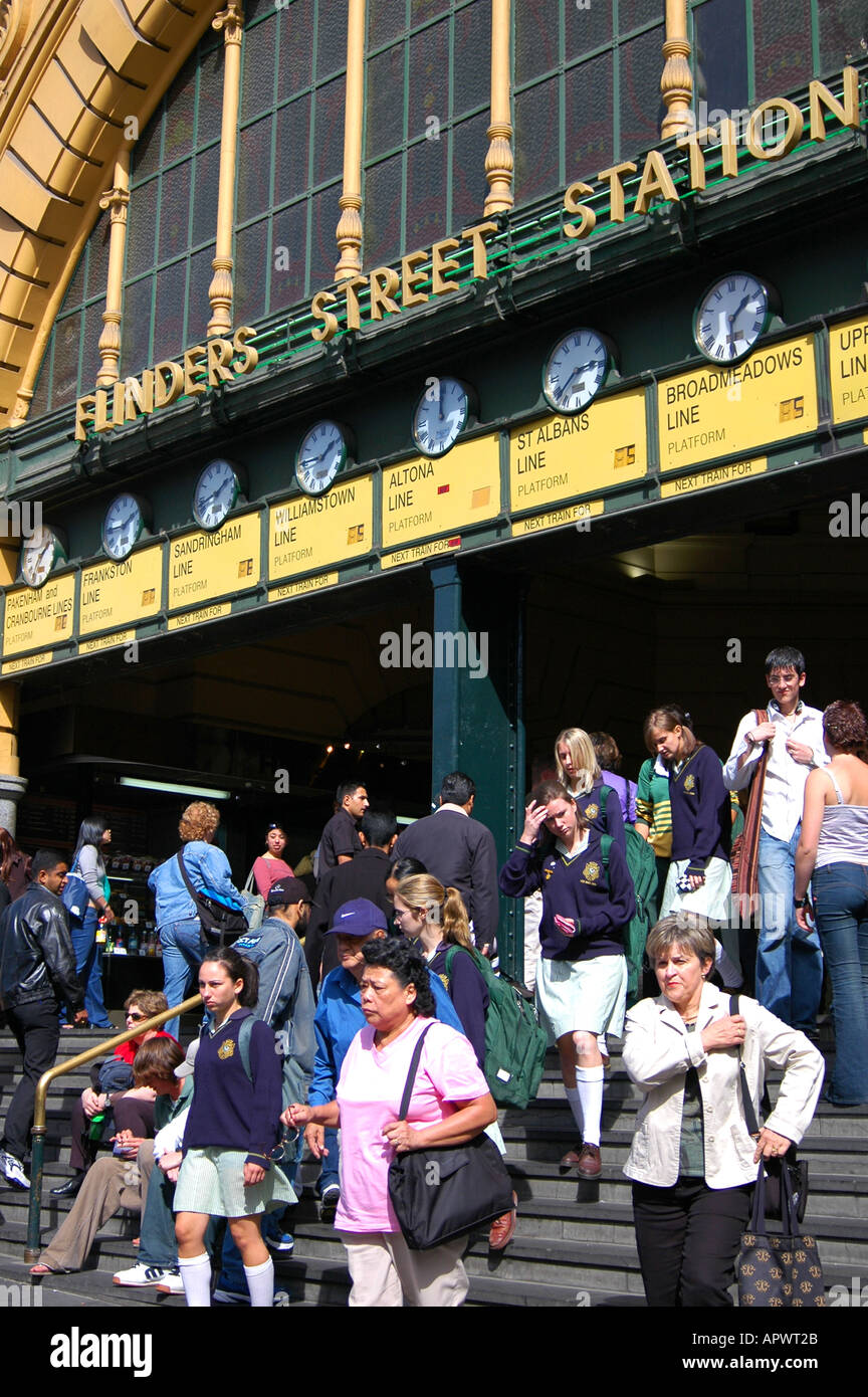 Flinders Street Station Clocks, Melbourne Stock Photo - Alamy