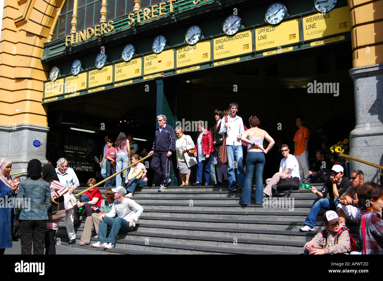 Flinders Street Station Clocks, Melbourne Stock Photo - Alamy